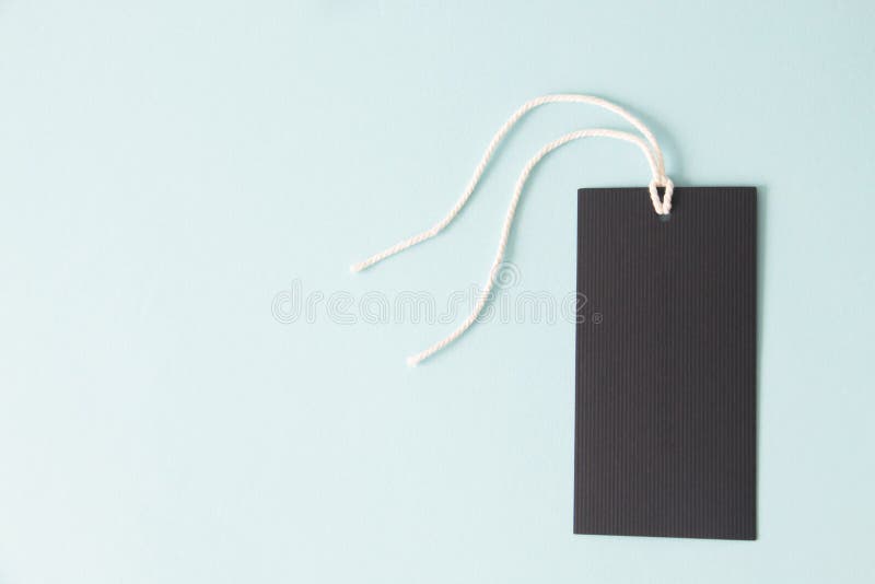The Empty Black Price Tag on Pastel Background Stock Image - Image of ...