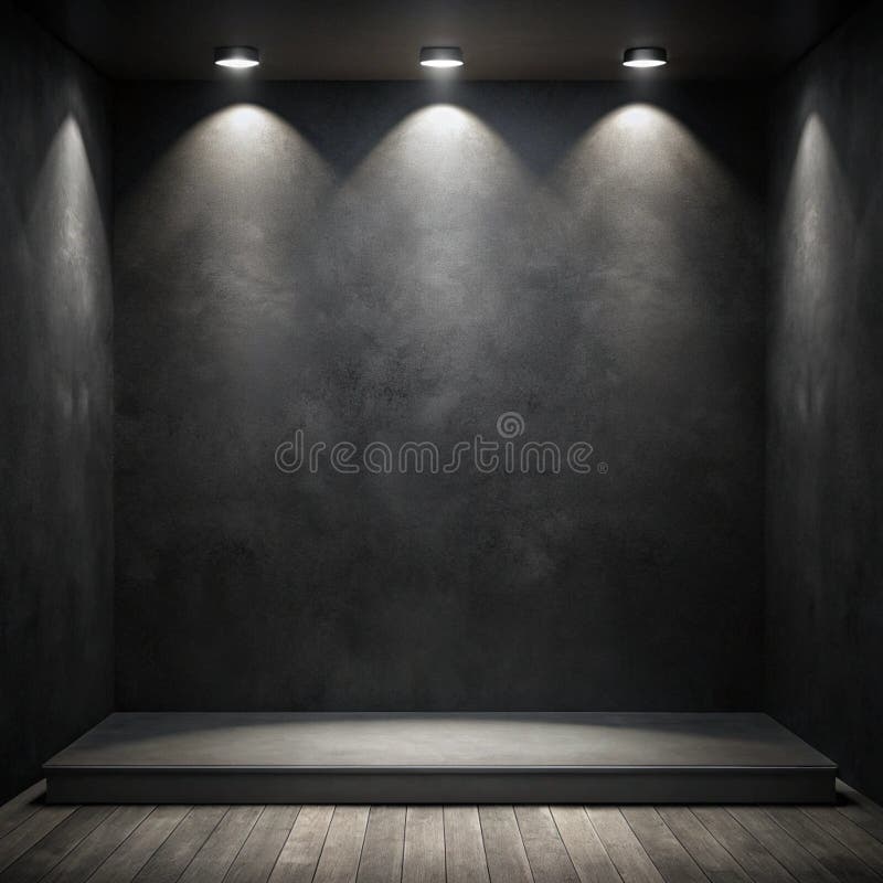 Empty Black Room Studio stock illustration. Illustration of creative ...