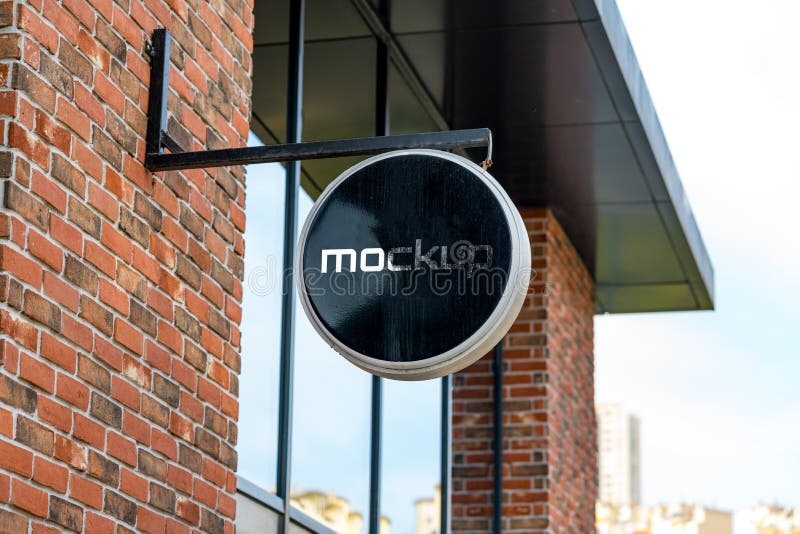 Empty Black Round Signboard on the Brick Wall , Copy Space Stock Image ...