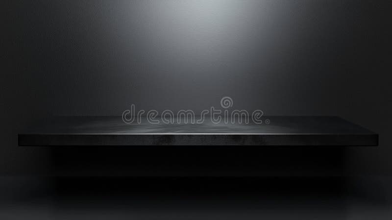 Empty Black Shelf in Clear Concrete Wall, Shelf for Product Display ...