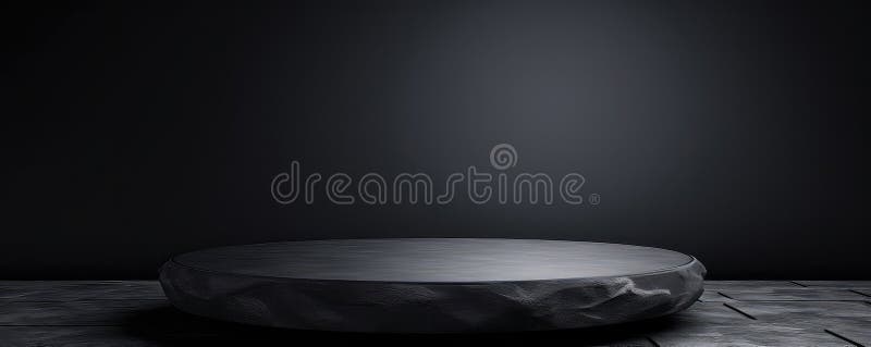 Empty Black Stone Table Top for Product Display Stock Illustration ...