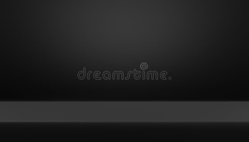 Empty Black Studio Bg with Limbo for Product Show. 3d Render Stock ...