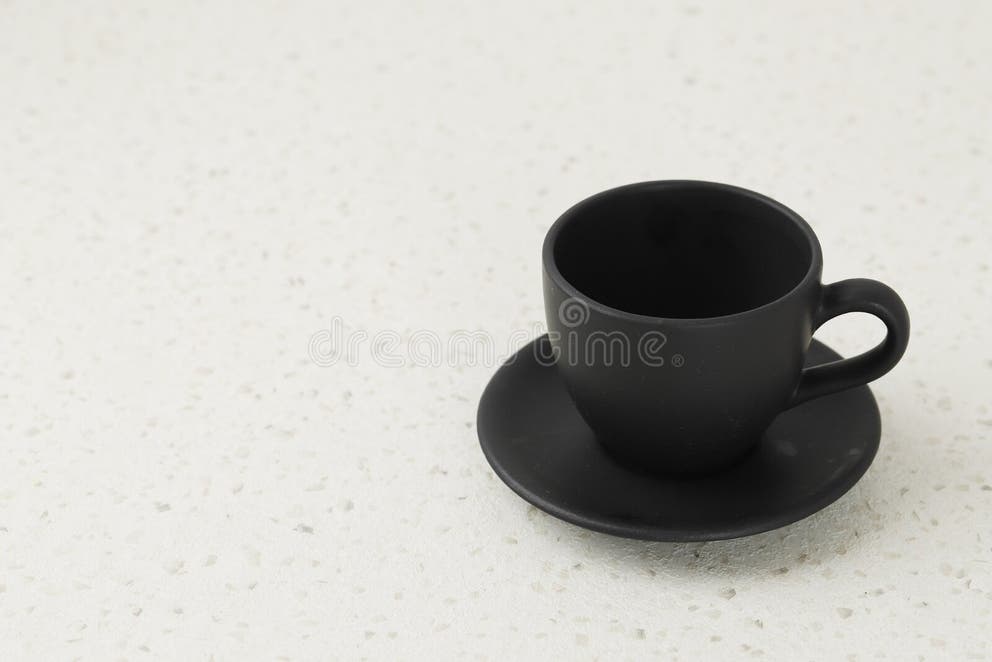 Empty Black Teacup and Saucer Stock Image - Image of liquid, clean ...