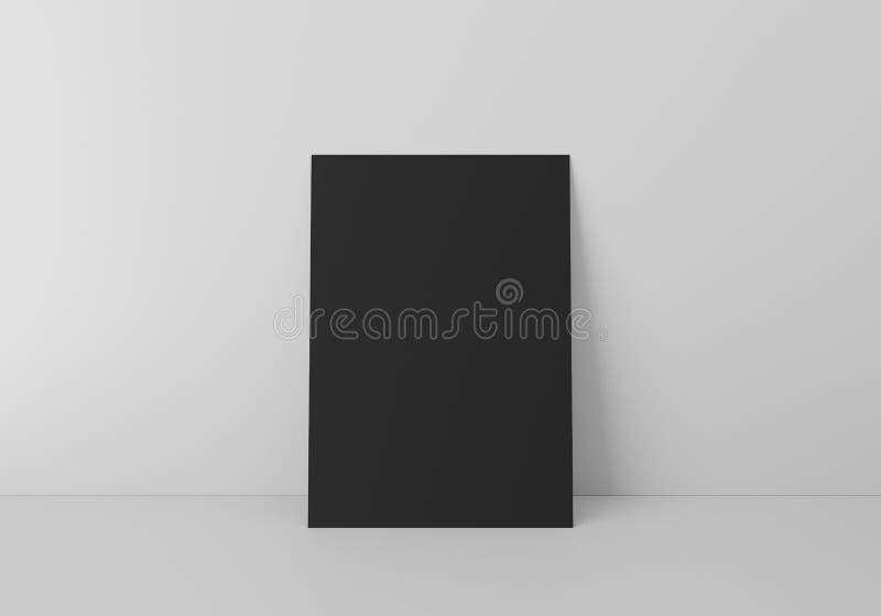Empty Black Vertical Rectangle A4 Paper Sheet Mockup Stock Illustration ...