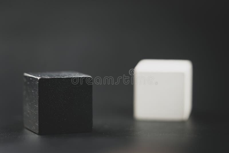 Empty Black and White Wooden Cubes for Your Text or Message Stock Photo ...
