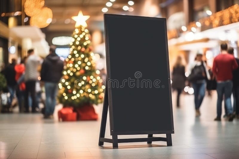 Empty Blackboard Sign Mockup in Front of a Restaurant. Generative Ai ...