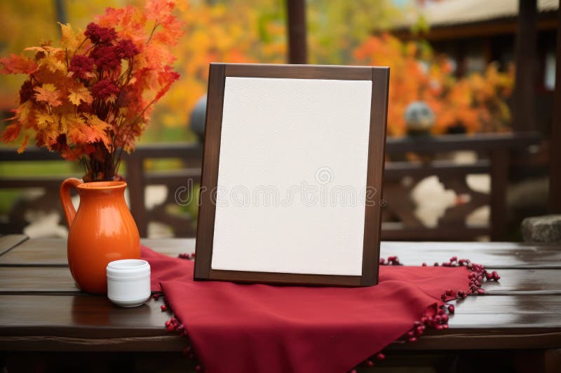 Empty Blackboard Sign Mockup in Front of a Restaurant. Generative Ai ...