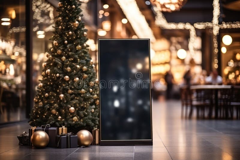 Empty Blackboard Sign Mockup in Front of a Restaurant. Generative Ai ...