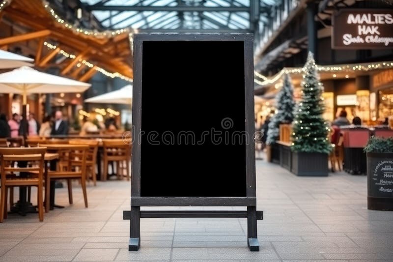 Empty Menu Board on the Food Ingredient Mockup Blank of Info Banner ...