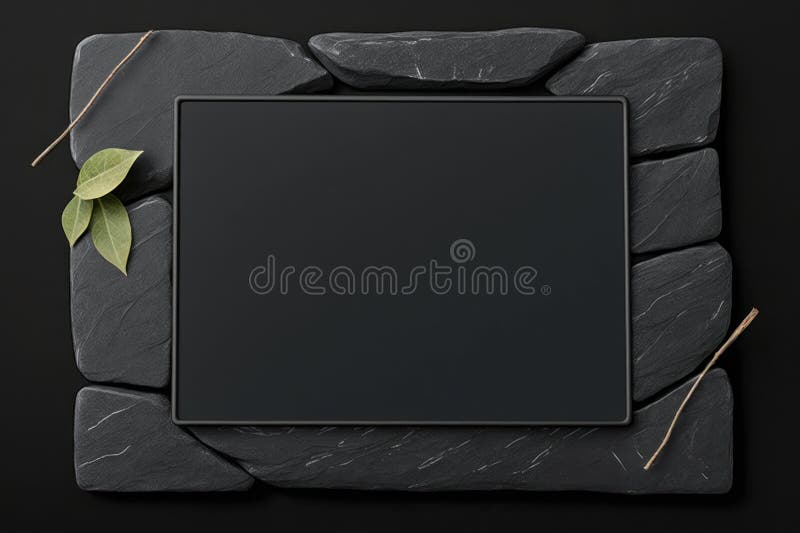 Empty Black Surface for Restaurant Menu and Advertising, Generative AI ...