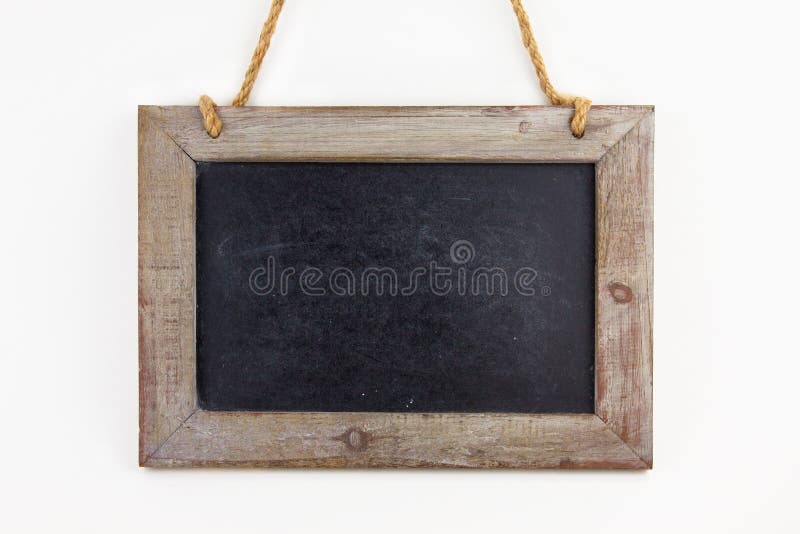 Empty blackboard Wooden stock photo. Image of note, hung - 63392054