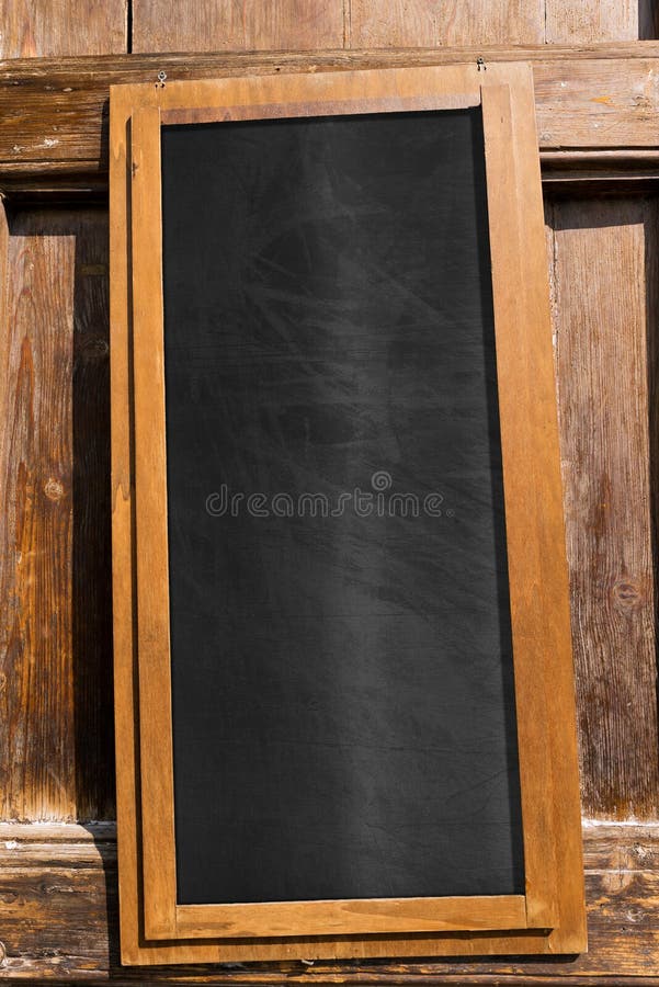 Empty Blackboard with Wooden Frame Stock Image - Image of brown ...