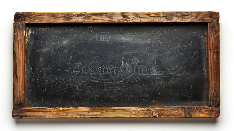 Empty Blackboard in Wooden Frame on White Background Stock Illustration ...
