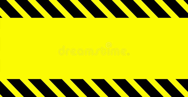 Empty Blank Banner with Black Yellow Stripes Stock Illustration ...