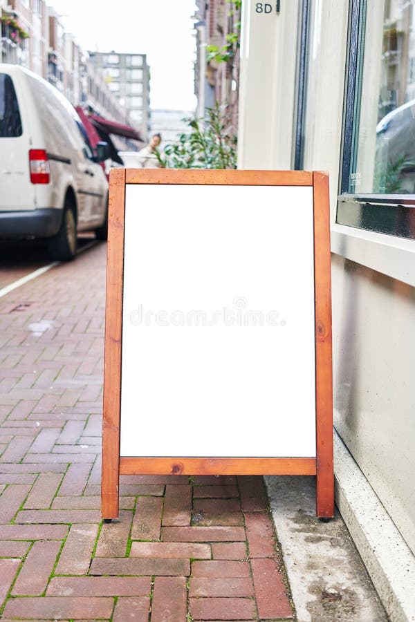 Empty Blank Banner at Coffee Shop Terrace Stock Image - Image of ...