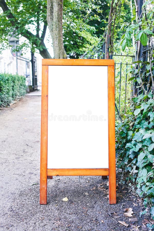 Empty blank banner at park stock photo. Image of nature - 266523470