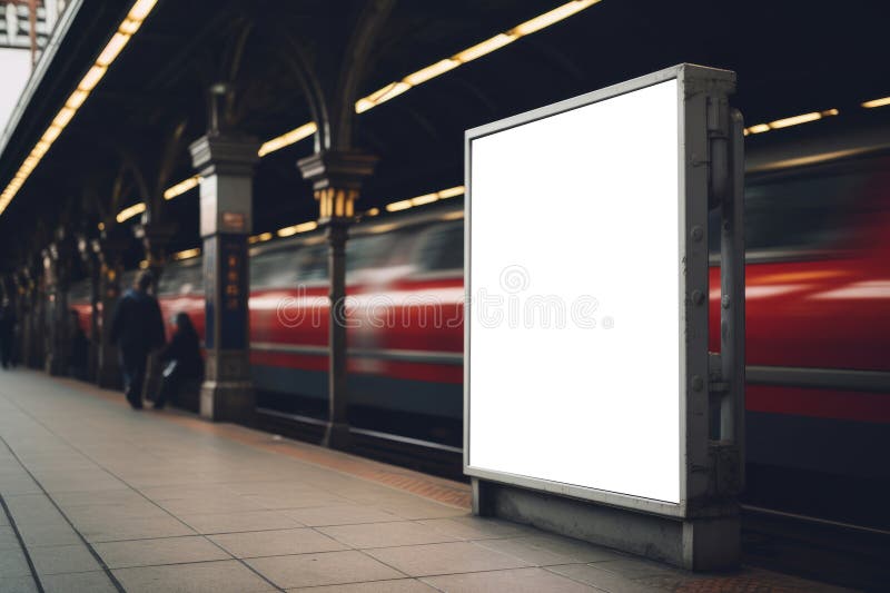 An Empty Blank Billboard or Advertising Poster in an Urban Underground ...
