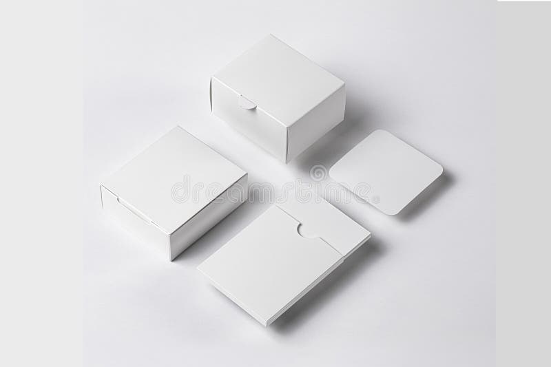 Empty Blank Boxes, Instruction Book Case and Square Card Branding Set ...