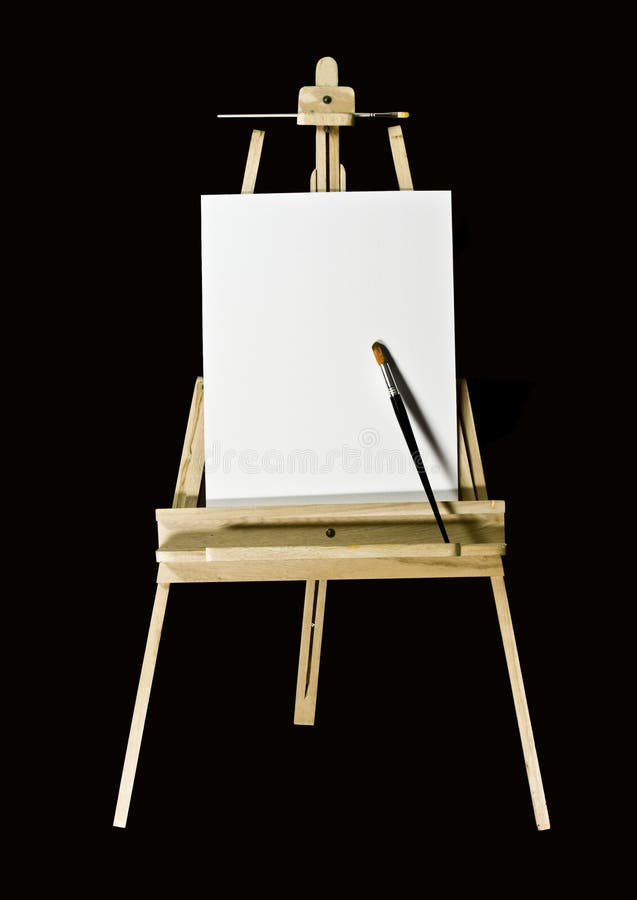 Empty Blank Canvas in Dark Room Stock Photo - Image of creativity ...
