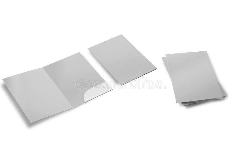Empty Blank Cardboard Paper Open Folder with Letterheads Inside. Stock ...