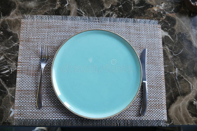 Empty Blank Ceramic Dish on Table Stock Photo - Image of food, blank ...