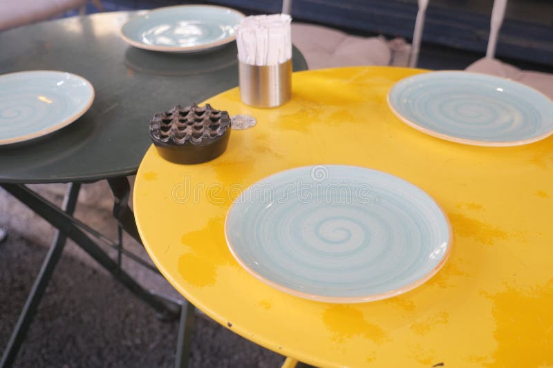 Empty Blank Ceramic Dish on Table Stock Image - Image of decoration ...