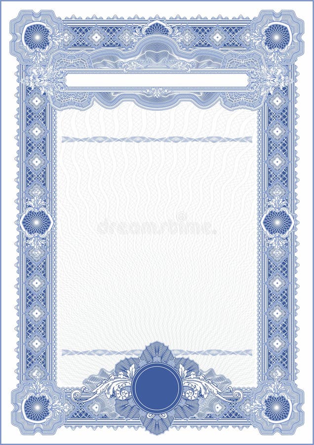 An Empty Blank for Creating Certificates, Diplomas or Other Securities ...