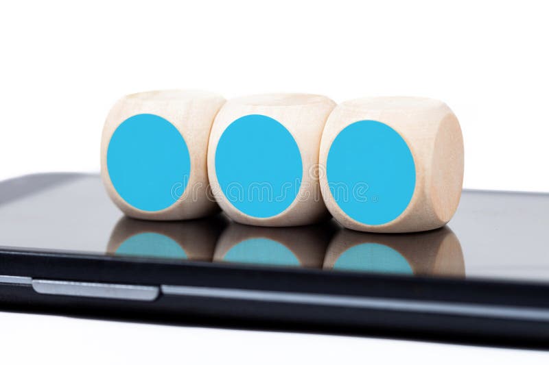 Empty Blank Cubes Laying on a Smartphone Screen, Copy Space, Object ...