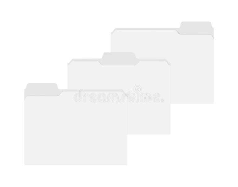 Empty Blank File Folders with Assorted Position Cut Tabs Mock Up Stock ...
