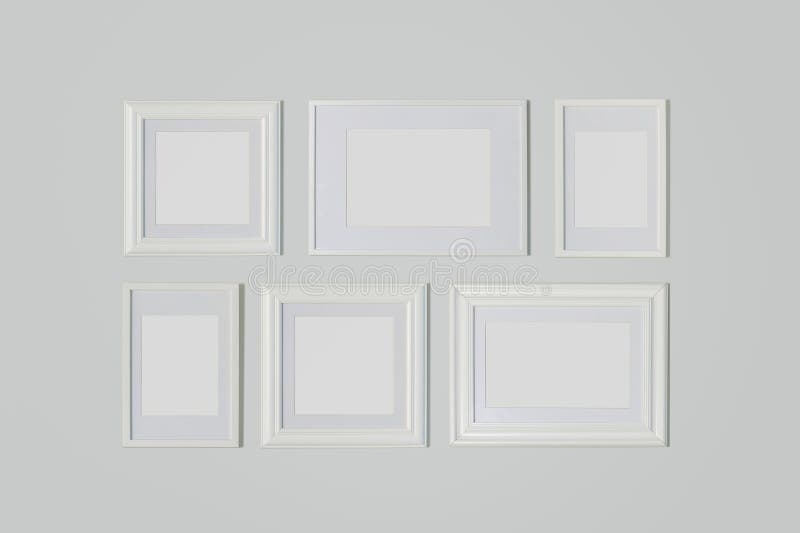 Empty Blank Frame Border on a White Wall Background Stock Illustration ...