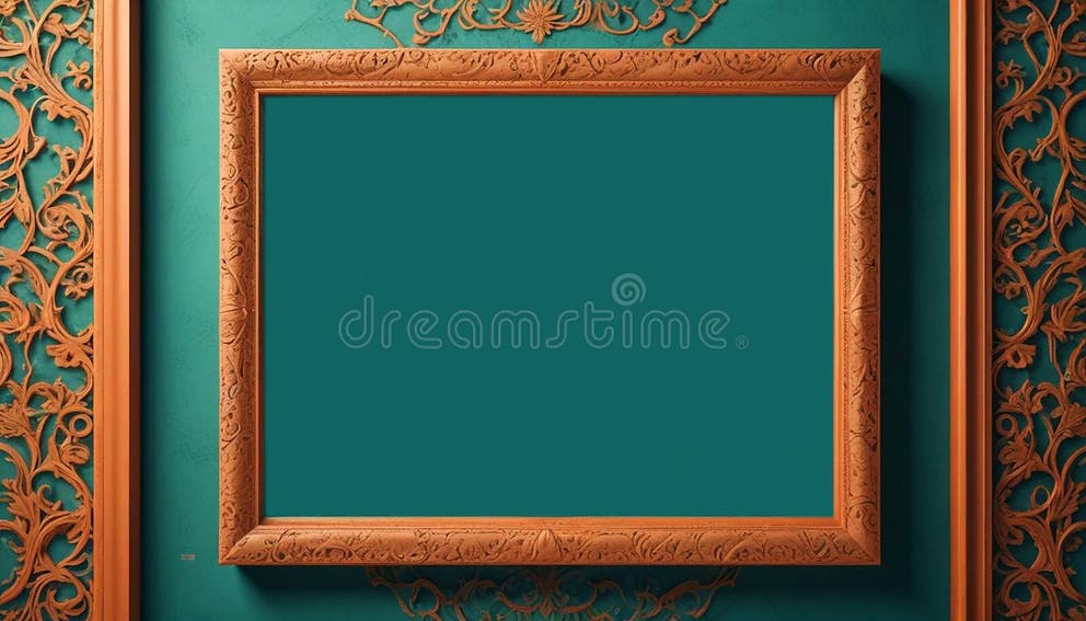 Empty Blank Frame Poster Close Up, Mock Up, 3d Render Stock ...
