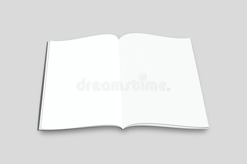 Empty Blank Glossy Magazine or Book Open and Closed Mockup Isolated ...