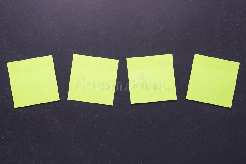 Empty Blank Green Square Paper for Note on Black Stone Table. To Stock ...