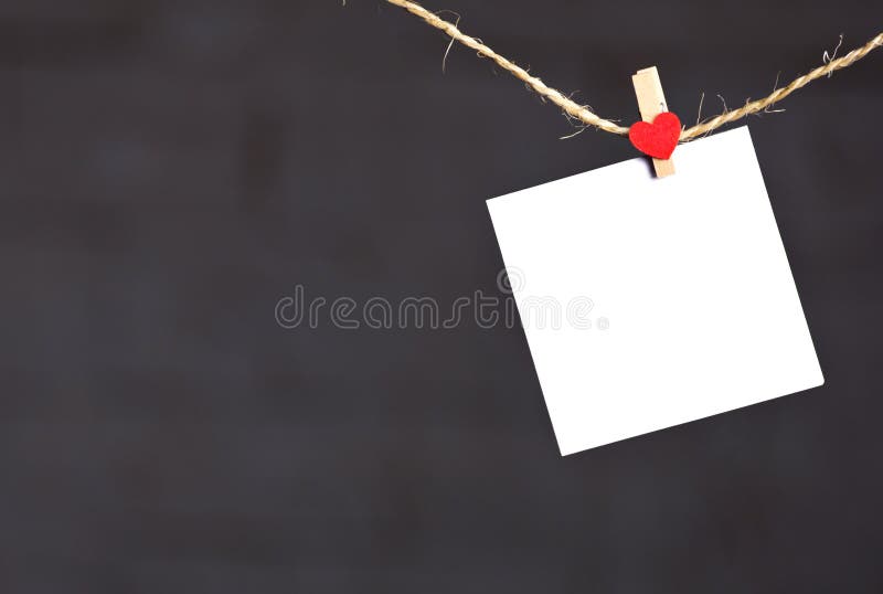 Empty blank with heart stock image. Image of black, hanging - 31822245
