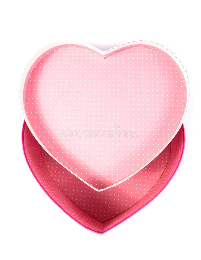 Empty(blank) Heart(love) Shape Gift Box Inside Top View Isolated Stock ...