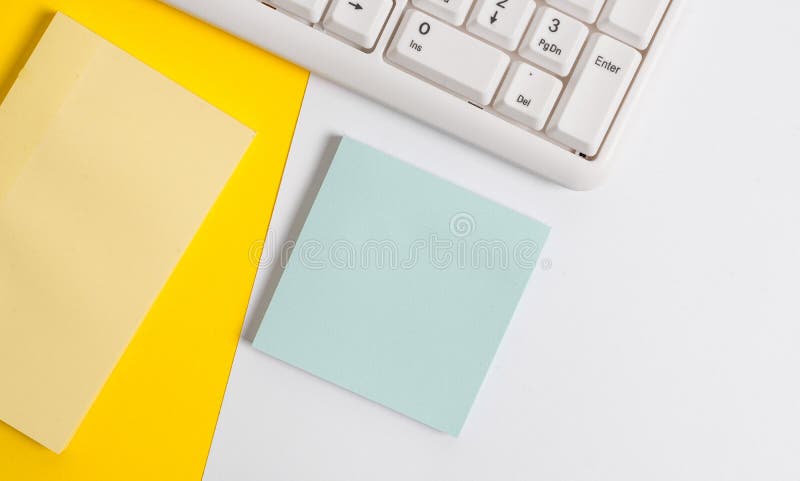 Empty Blank Paper with Copy Space and Pc Keyboard Above Orange ...