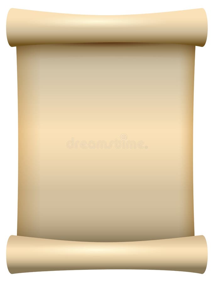 Empty Blank Paper Scroll Papyrus Isolated on White Stock Vector ...