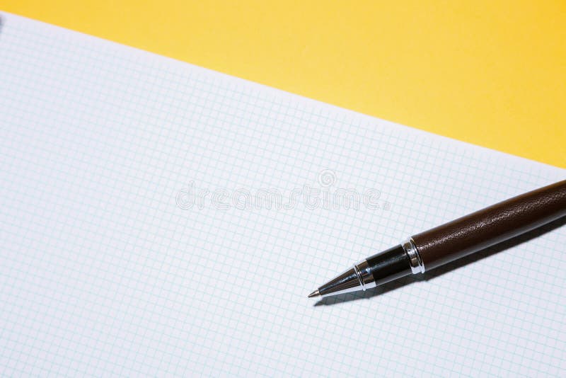 Empty Blank and Pen on the Workplace Stock Photo - Image of page ...