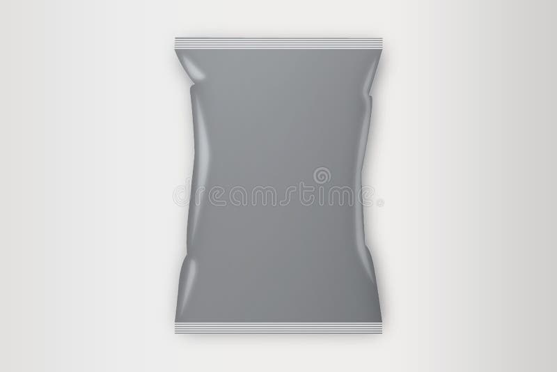 Empty Blank Potato Chips Packaging Mock Up Isolated on a Grey ...