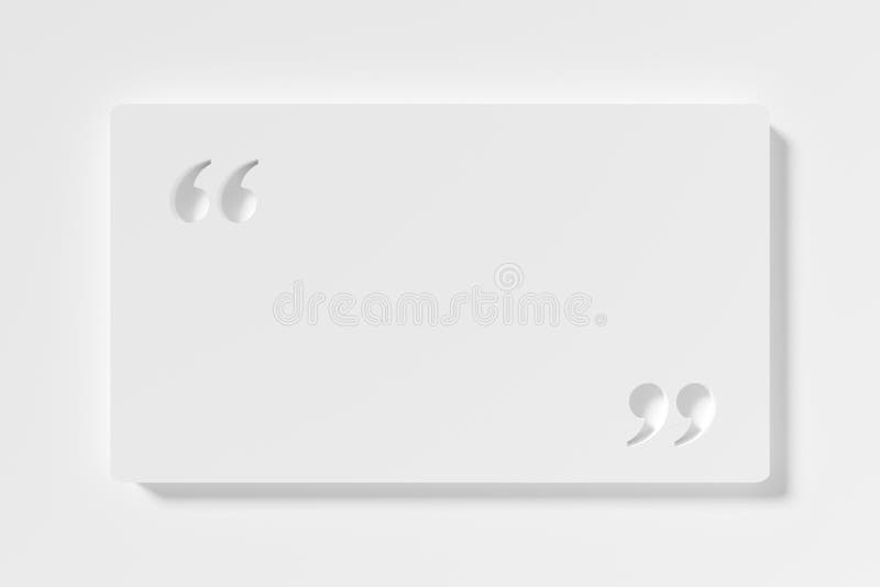3D Empty Quotation Marks Frame on White Wall Stock Illustration ...
