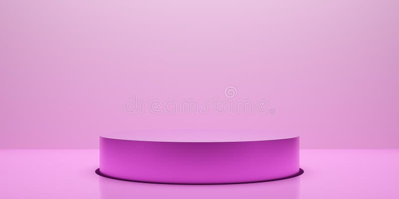 Empty, Blank Round Dais or Platform in Pink Room Background, Product ...