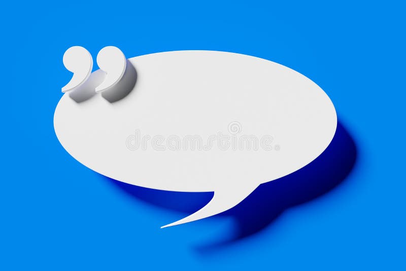 3D Empty Quotation Marks Frame on White Wall Stock Illustration ...