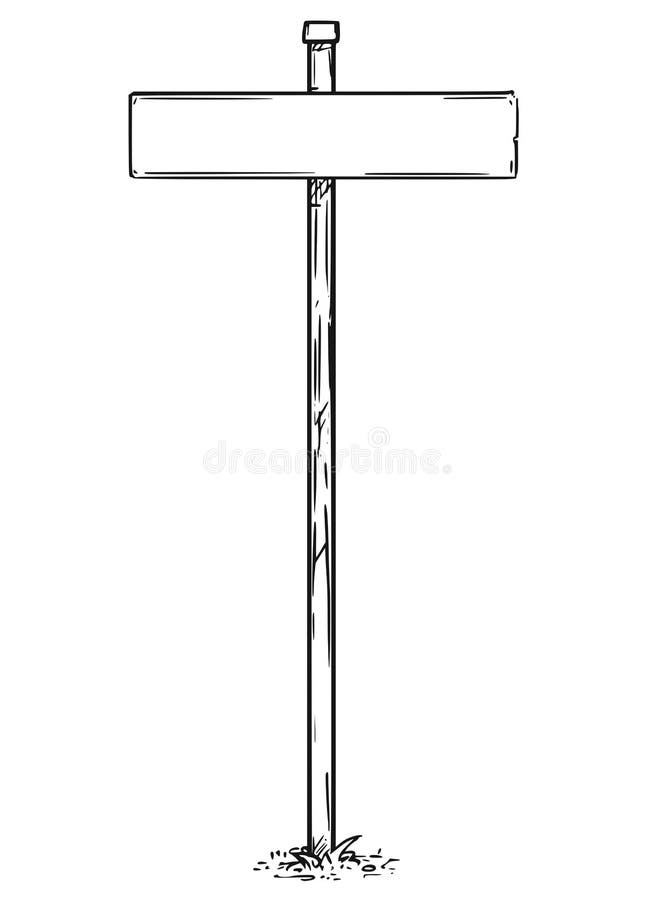 Drawing of Empty Blank Traffic Road Sign on Mountain Background Stock ...