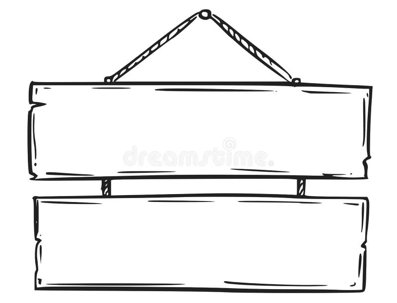 Wooden Sign Clipart Black And White