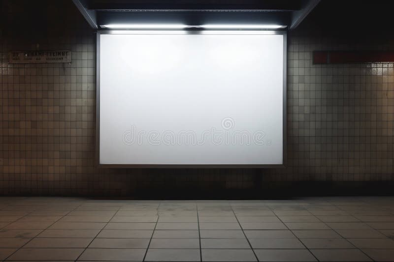 Empty Blank Signboard in Public Space for Advertisement. Generative Ai ...