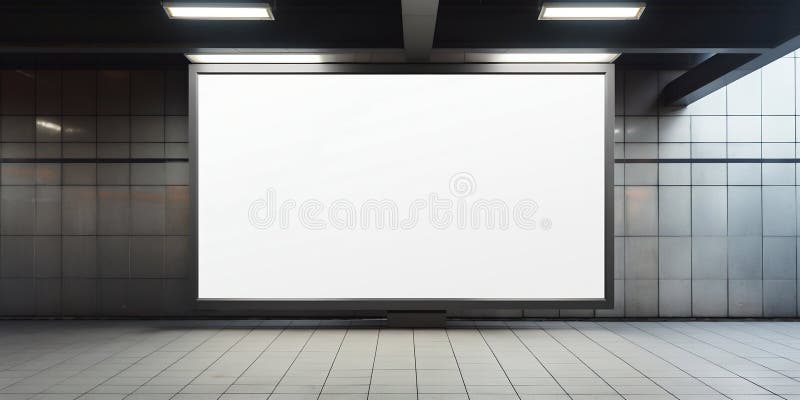 Empty Blank Signboard in Public Space for Advertisement. Generative Ai ...