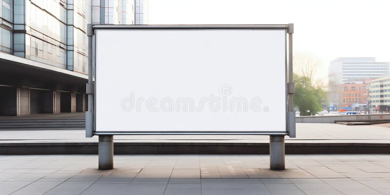 Empty Blank Signboard in Public Space for Advertisement. Generative Ai ...