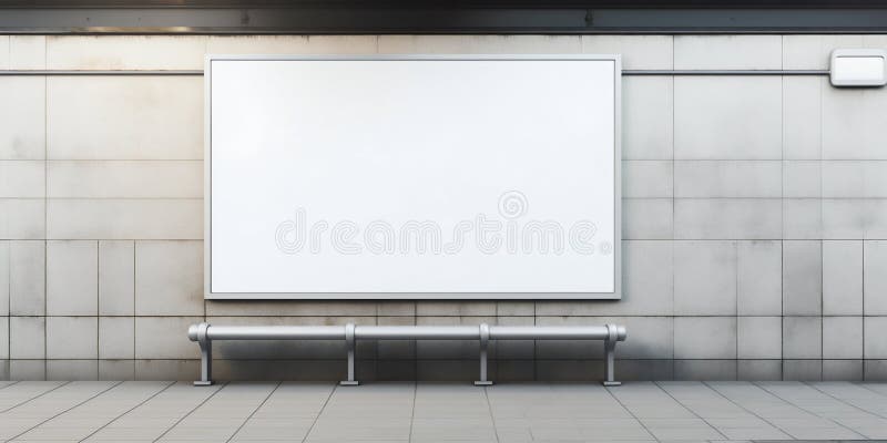 Empty Blank Signboard in Public Space for Advertisement. Generative Ai ...
