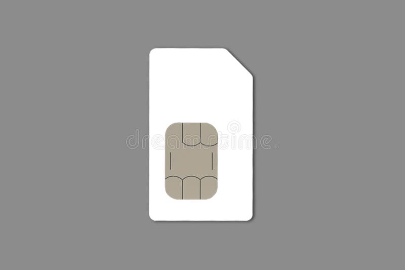 Empty Blank Sim Card Mockup Isolated on White Background.3d Rendering ...