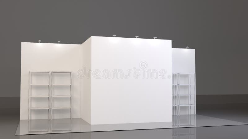 Empty Blank Stand Booth Mock-up Template. 3D Rendering Stock ...